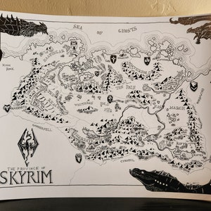 Map of Skyrim, Hand Drawn - Etsy