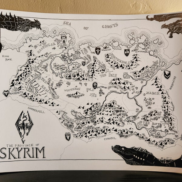 Skyrim Map Cloth - Etsy
