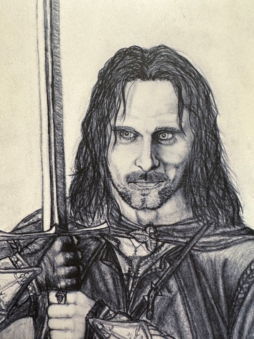 Aragorn Graphite Pencil Drawing Print - Etsy