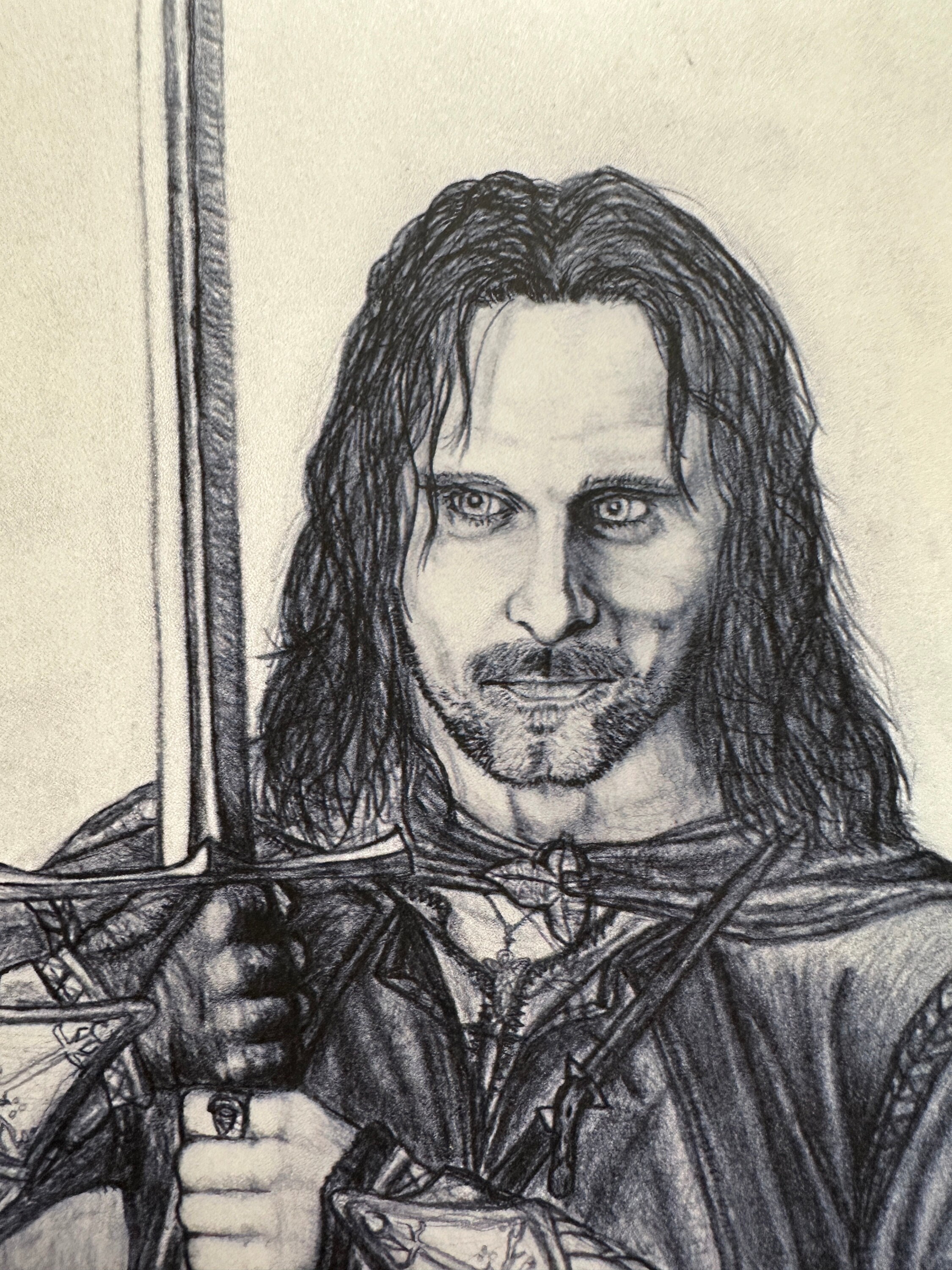 Aragorn Graphite Pencil Drawing Print - Etsy