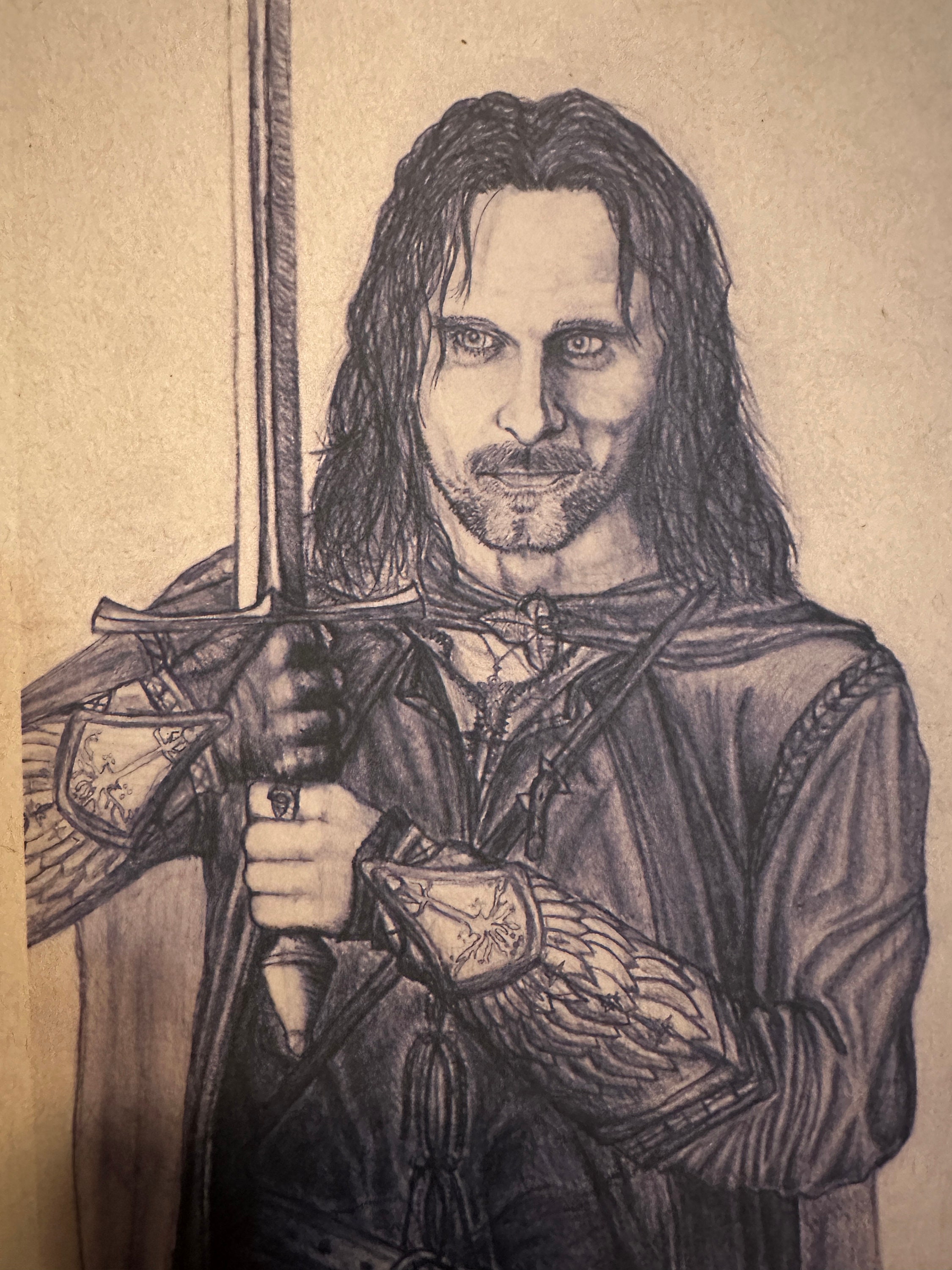 Aragorn Graphite Pencil Drawing Print - Etsy