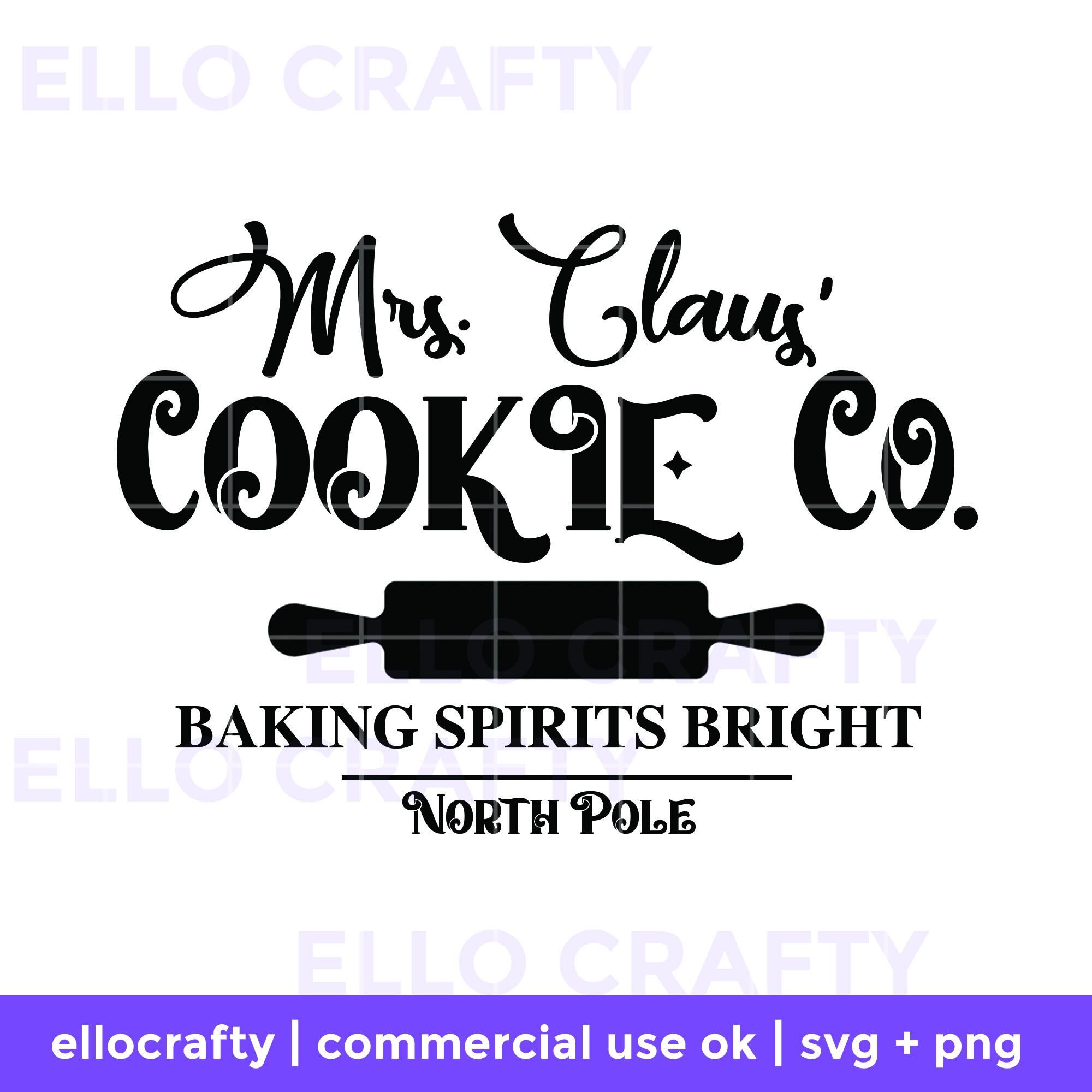 Mrs Claus Cookie Co Svg, Cookie Co Sign Svg, Mrs Claus Workshop Sign ...