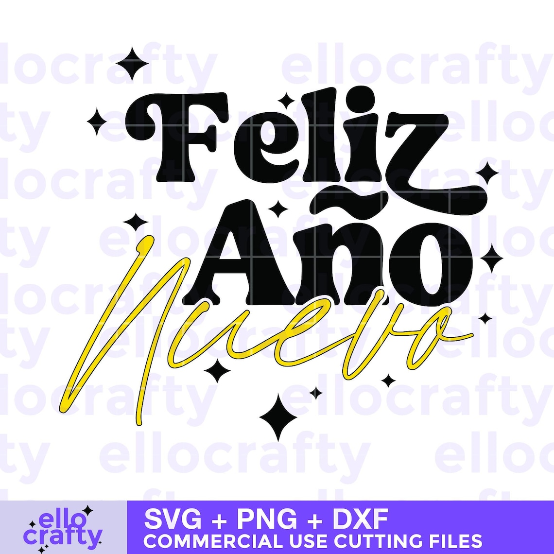 Feliz Ano Nuevo SVG, Spanish Happy New Year Design, Ano Nuevo SVG Cut ...