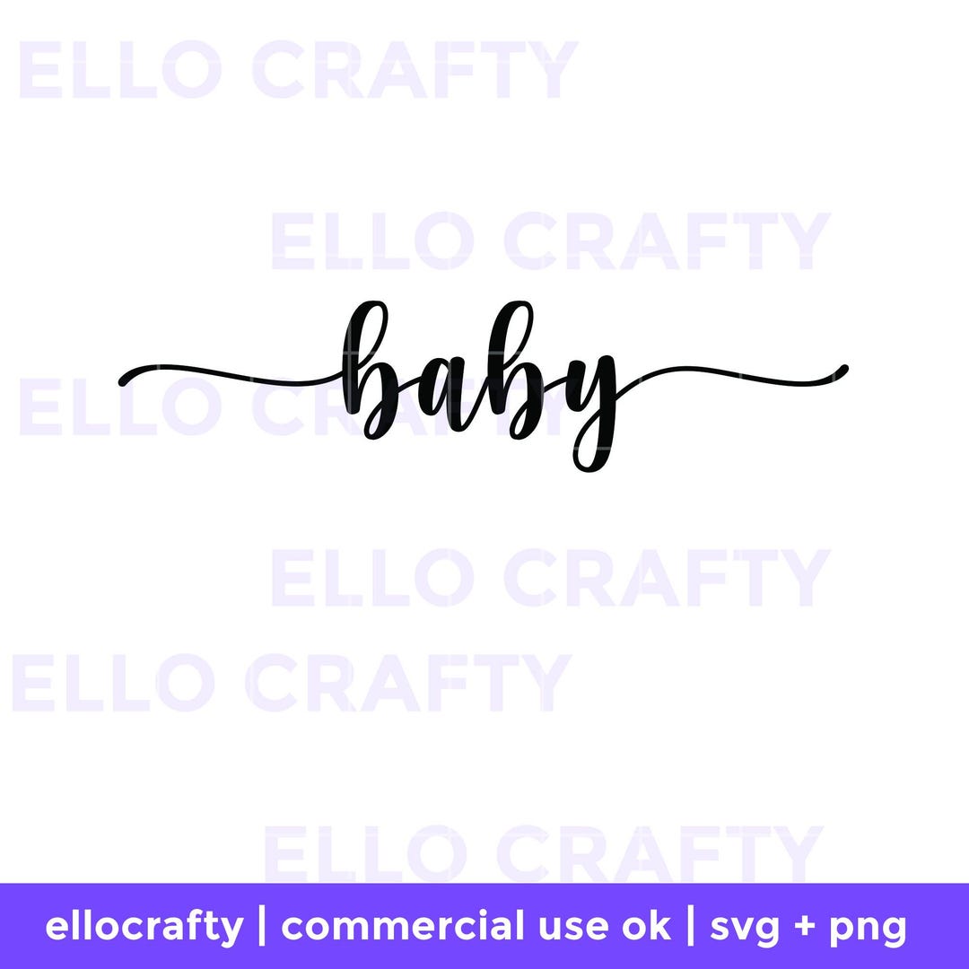 Baby Svg, the Word Baby Svg, Baby in Script, Baby in Cursive, Baby ...