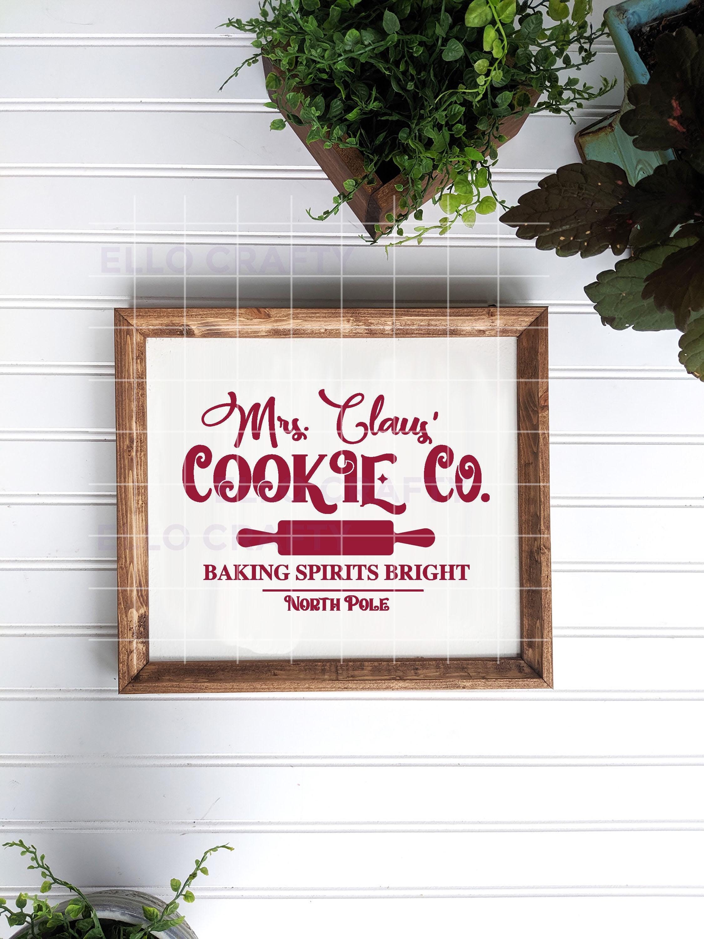 Mrs Claus Cookie Co Svg, Cookie Co Sign Svg, Mrs Claus Workshop Sign ...