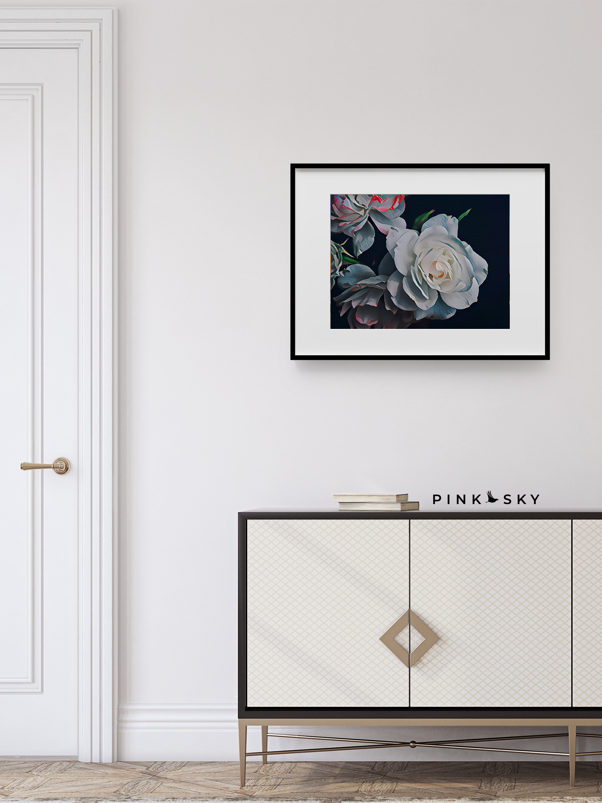 White Rose Abstract Printable Wall Art, Moody Floral Bouquet Fine Art ...