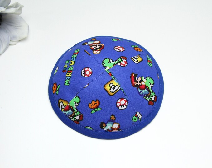 Kid's Kippah Super Mario World Blue Kippah Yarmulke - Etsy