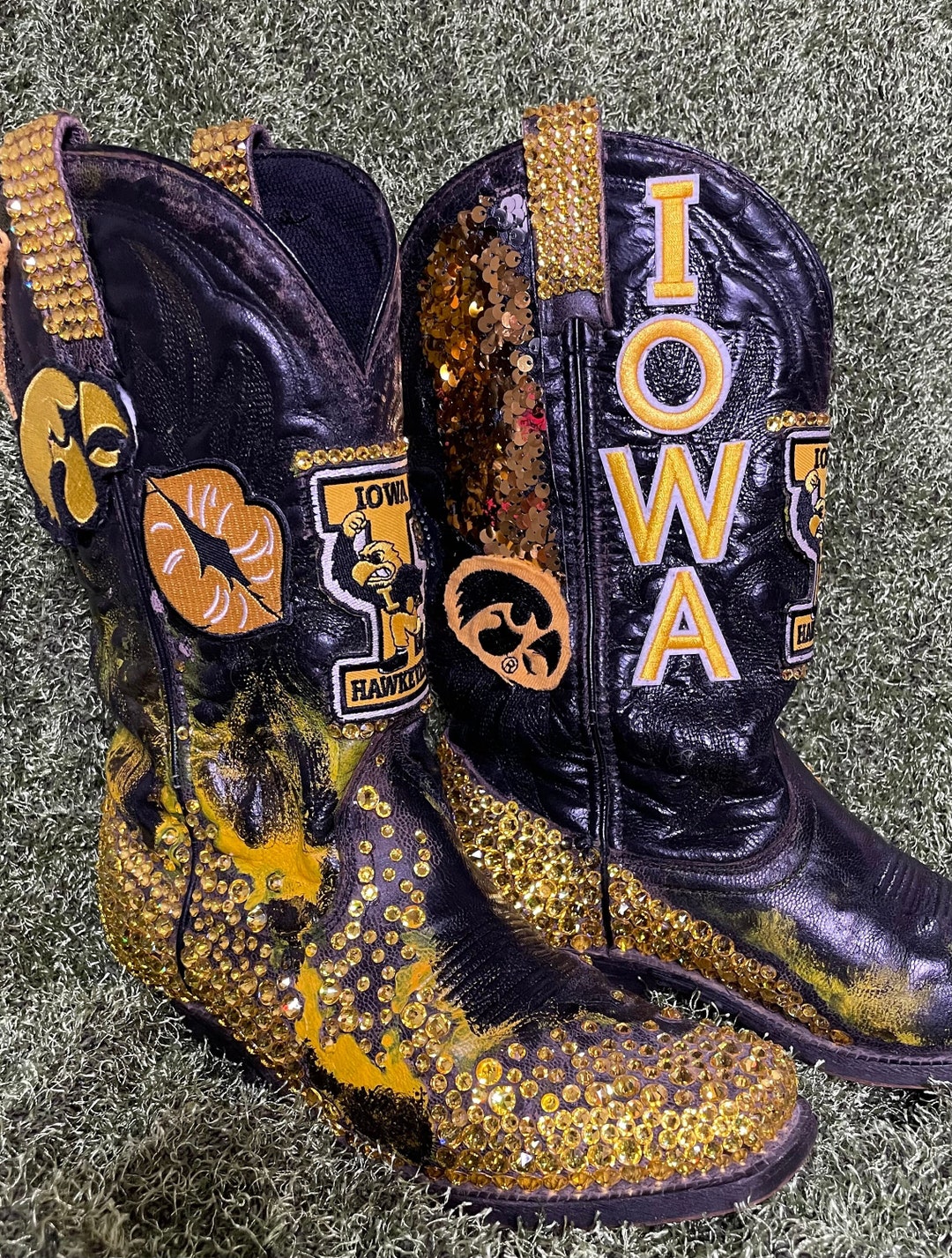 Iowa Hawkeye Cowboy Boots BLING BLING - Etsy