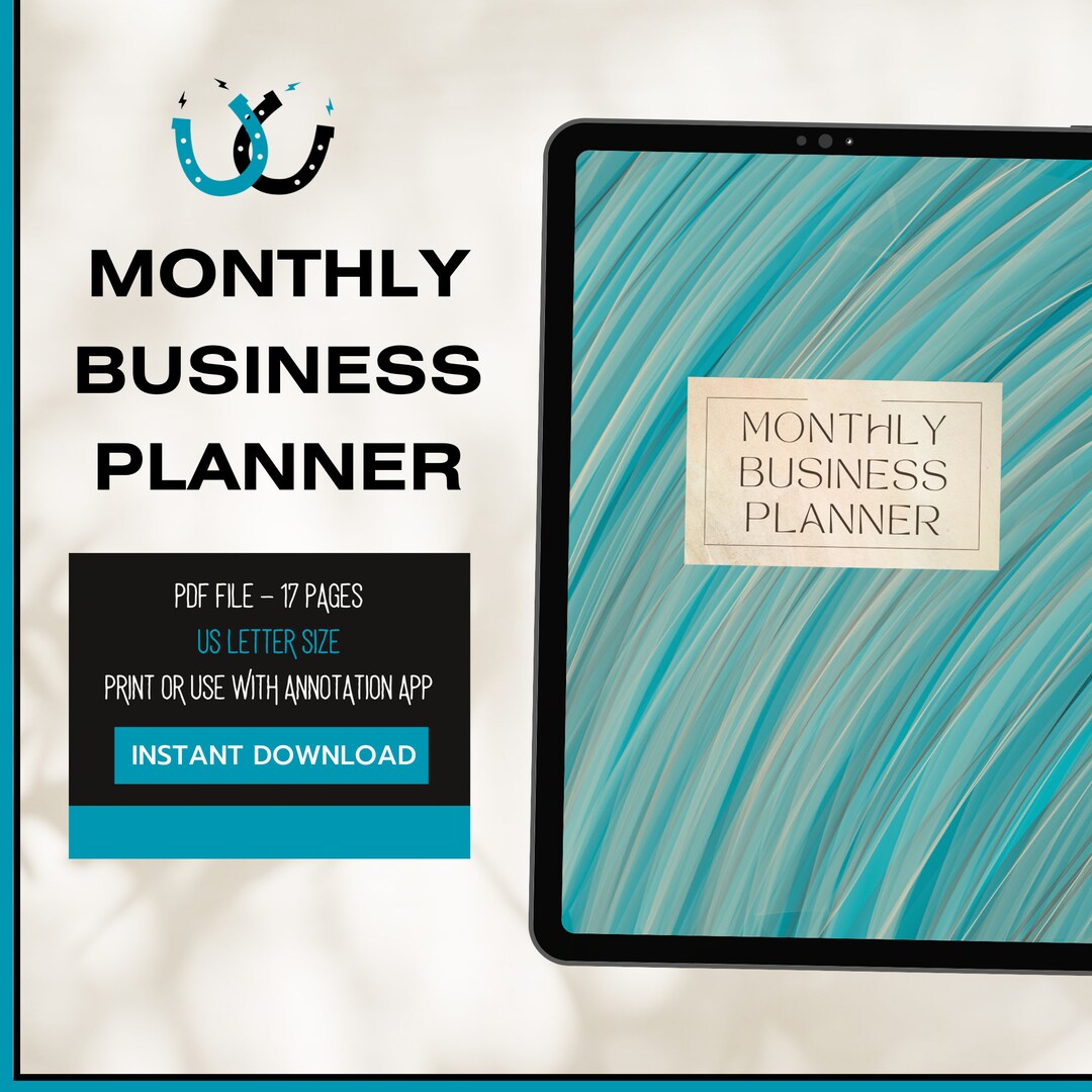 Monthly Business Planner- Set Goals & Track Insights (instant Download ...