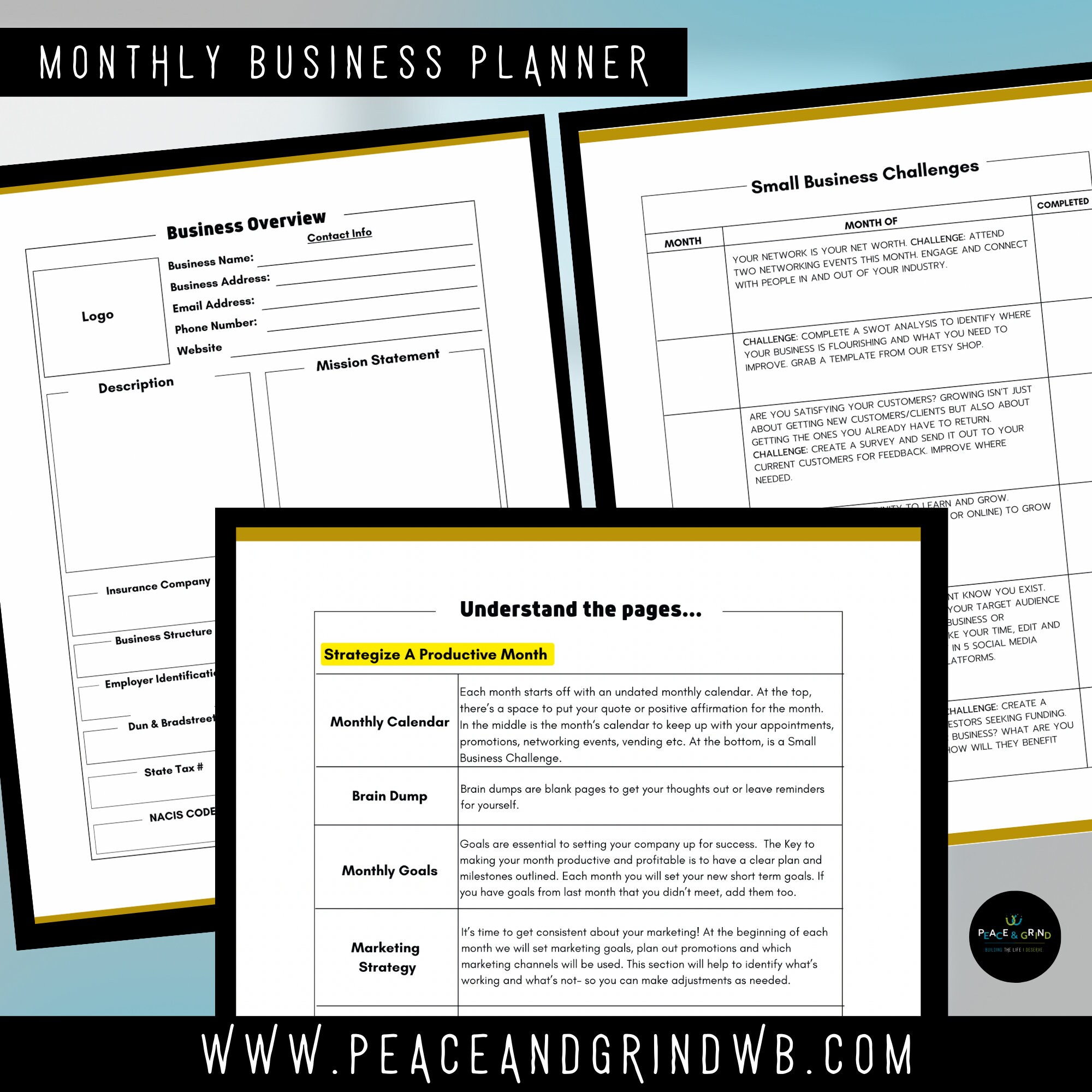 Monthly Business Planner (set Goals, Track Insights) - Etsy