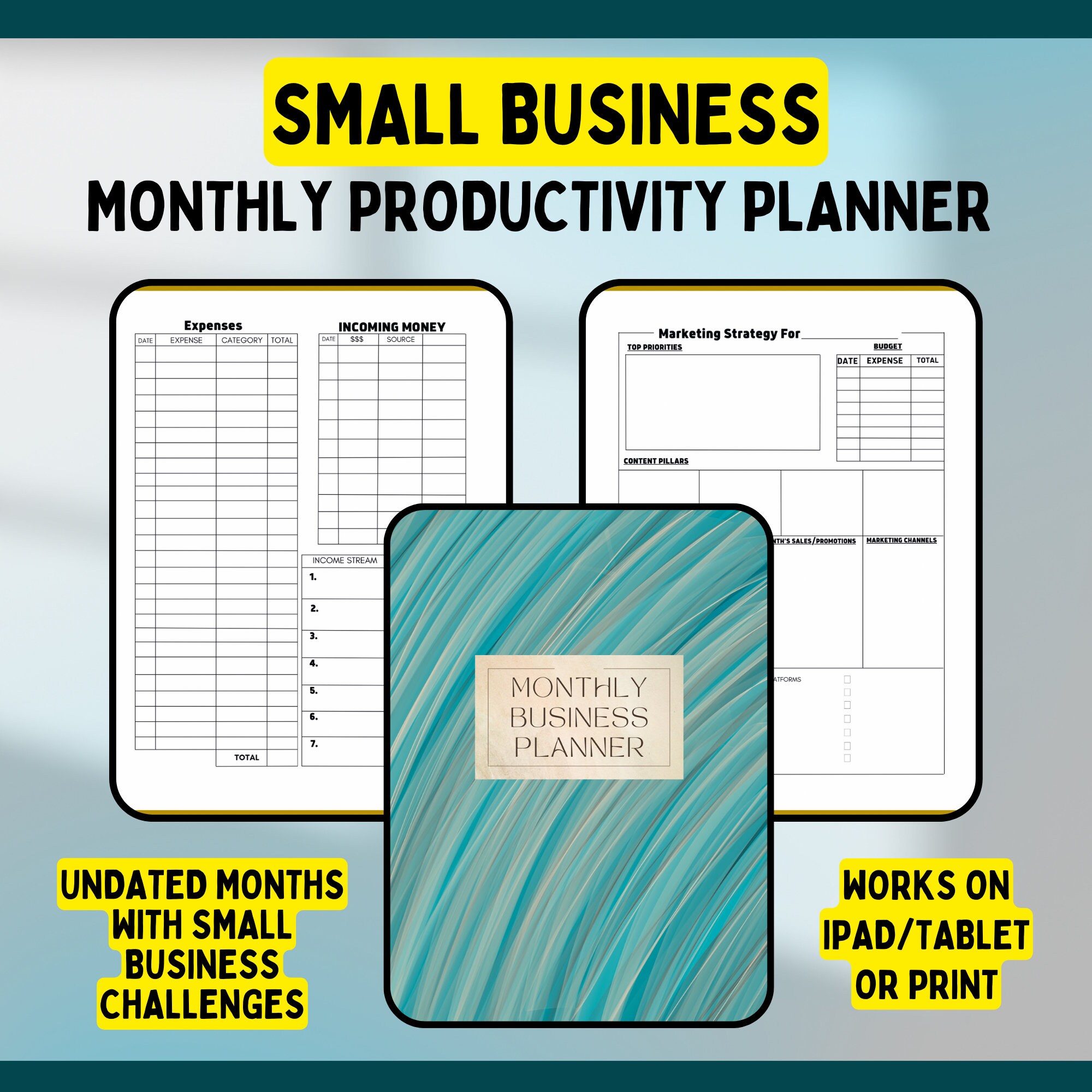 Monthly Business Planner Set Goals & Track Insights instant Download - Etsy