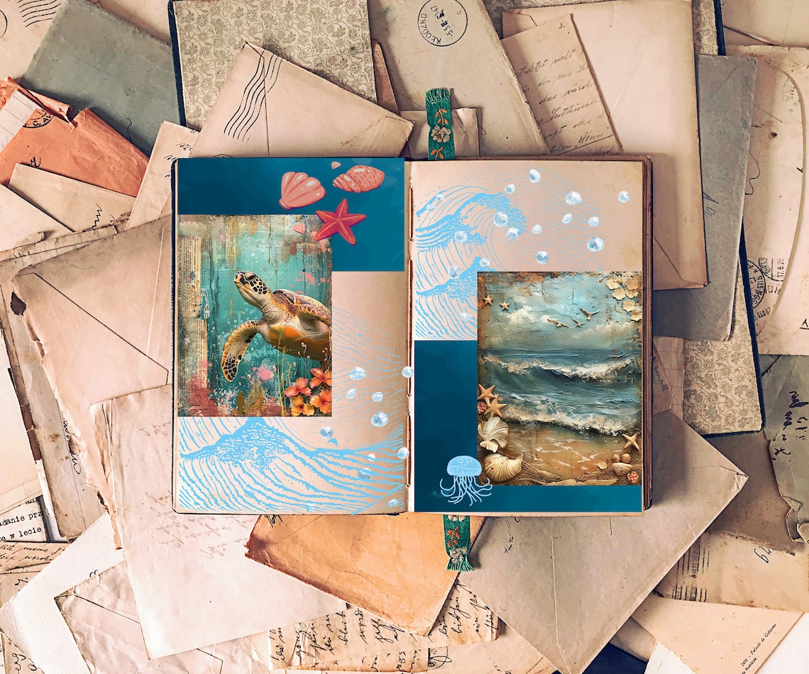 In My Whimsical Ocean Era Sheets, Sea Life Digital Download Paper Set ...