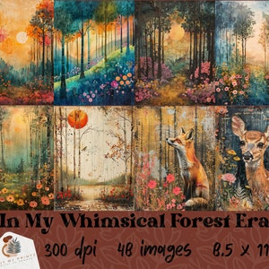 48 in My Whimsical Forest Era Digital Papers, Enchanted Forest Instant ...