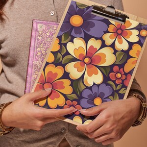 Retro 70s Wildflowers II Digital Paper Set, Retro Flowers Pattern ...