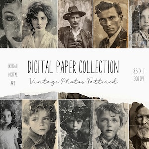 Tattered Vintage Photos, Old Damaged Pictures, 30 Artistic Distressed ...