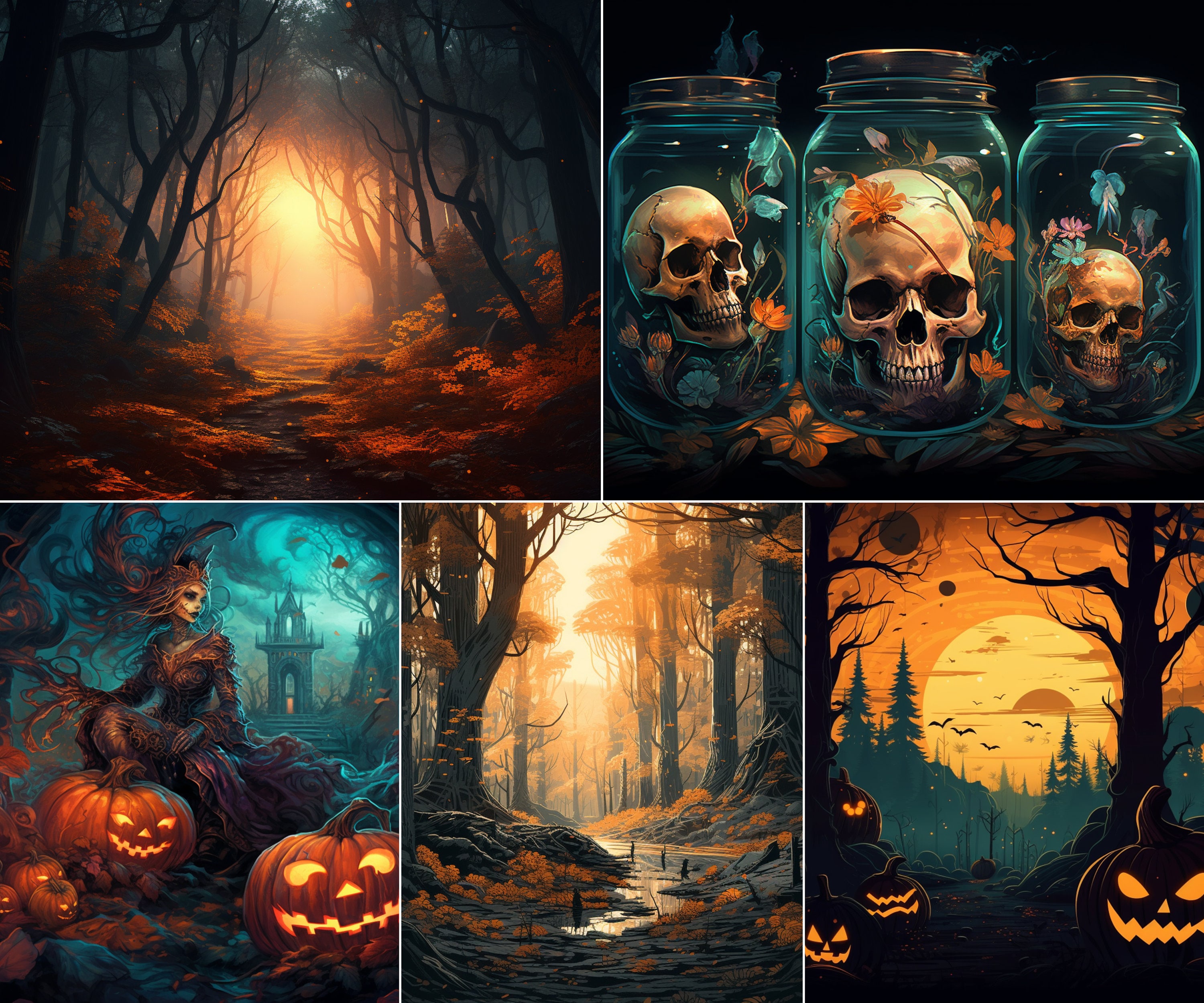 20 Halloween Spooky Digital Paper Set Spooky Halloween - Etsy