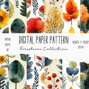 Forestcore Digital Download Paper, Mushroom Seamless Pattern, Printable ...