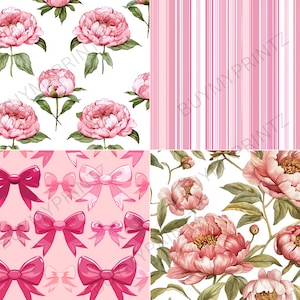 Watercolor Vintage Pink Floral Printable Paper Seamless Shabby Chic ...