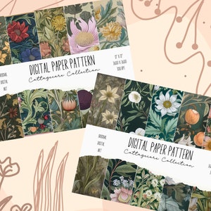 Cottagecore BUNDLE Digital Paper Set, 60 Forestcore Botanical Floral ...