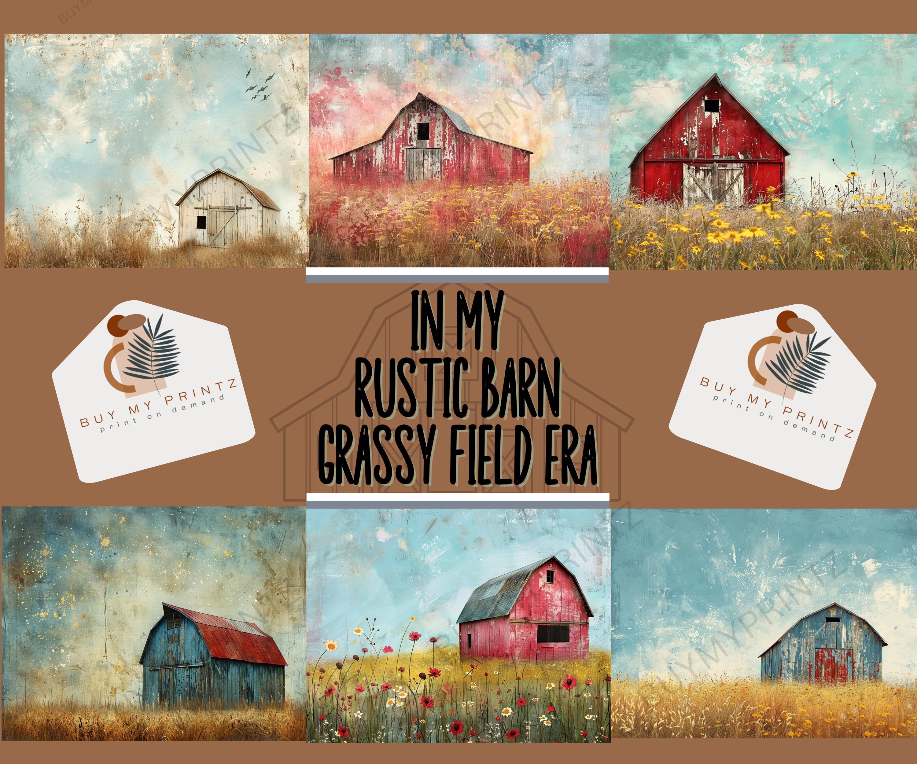 In My Rustic Barn Grassy Field Era Digital Paper Pack, 28 Countryside ...