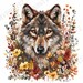 Wolf in Cottagecore Florals Clipart, Printable High Quality Pngs ...