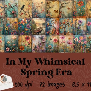 In My Whimsical Spring Era Sheets, 72 Mixed Media Watercolor Junk ...