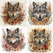 Wolf in Cottagecore Florals Clipart, Printable High Quality Pngs ...