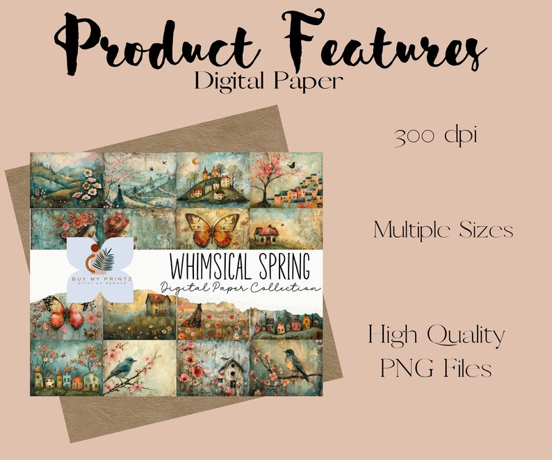 Whimsical Pastel Digital Paper Pack Printable Watercolor Collage Sheets ...