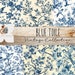 Navy Blue Toile, 12 Digital Paper Pack, French Blue Toile Floral Papers ...