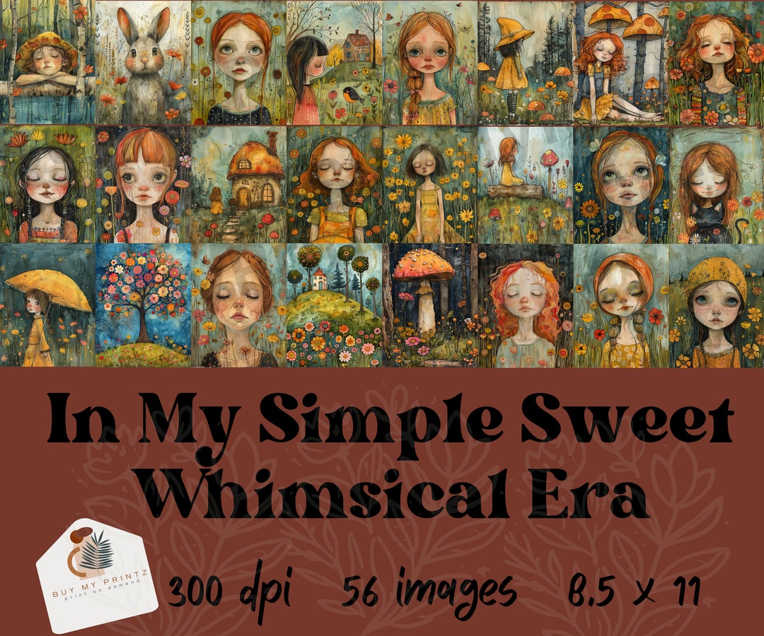 Simple Quirky Whimsical Printable Sheets Spring Aesthetic Digital ...