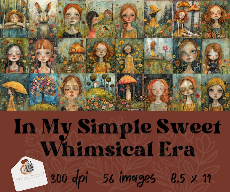 Simple Quirky Whimsical Printable Sheets Spring Aesthetic Digital ...