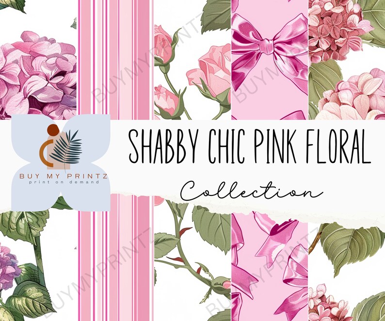 Watercolor Vintage Pink Floral Printable Paper Seamless Shabby Chic ...