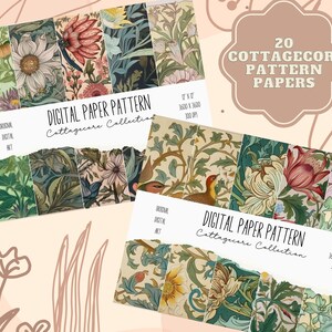Cottagecore BUNDLE Digital Paper Set, 60 Forestcore Botanical Floral ...