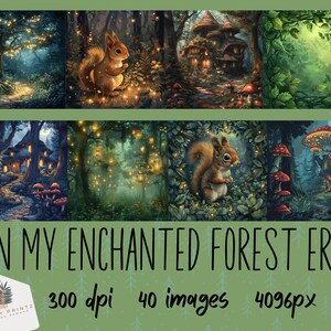 In My Enchanted Forest Era Sheets, Printable Fantasy Digital Paper ...