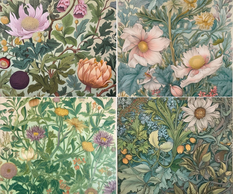 12 X 12 Cottagecore Digital Paper Set Forestcore Pattern - Etsy