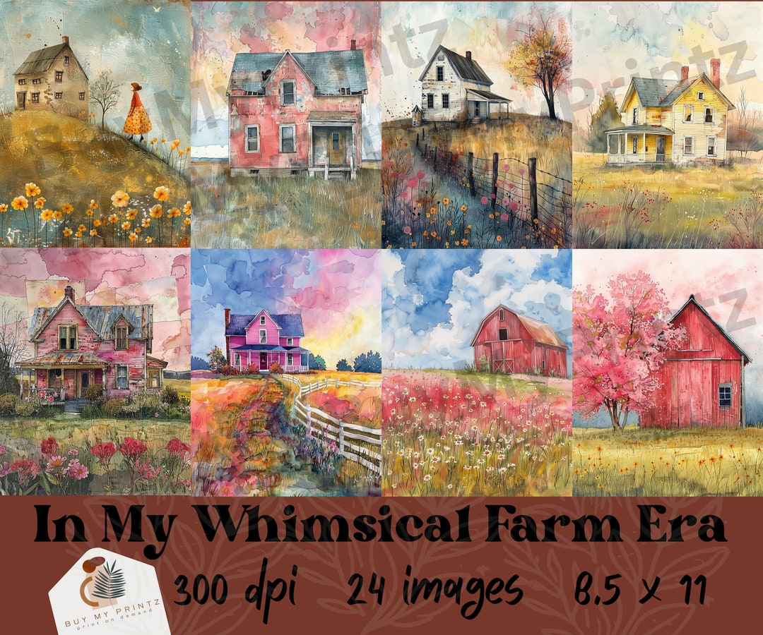 In My Whimsical Watercolor Farm Era Sheets, Digital Download Paper Set ...