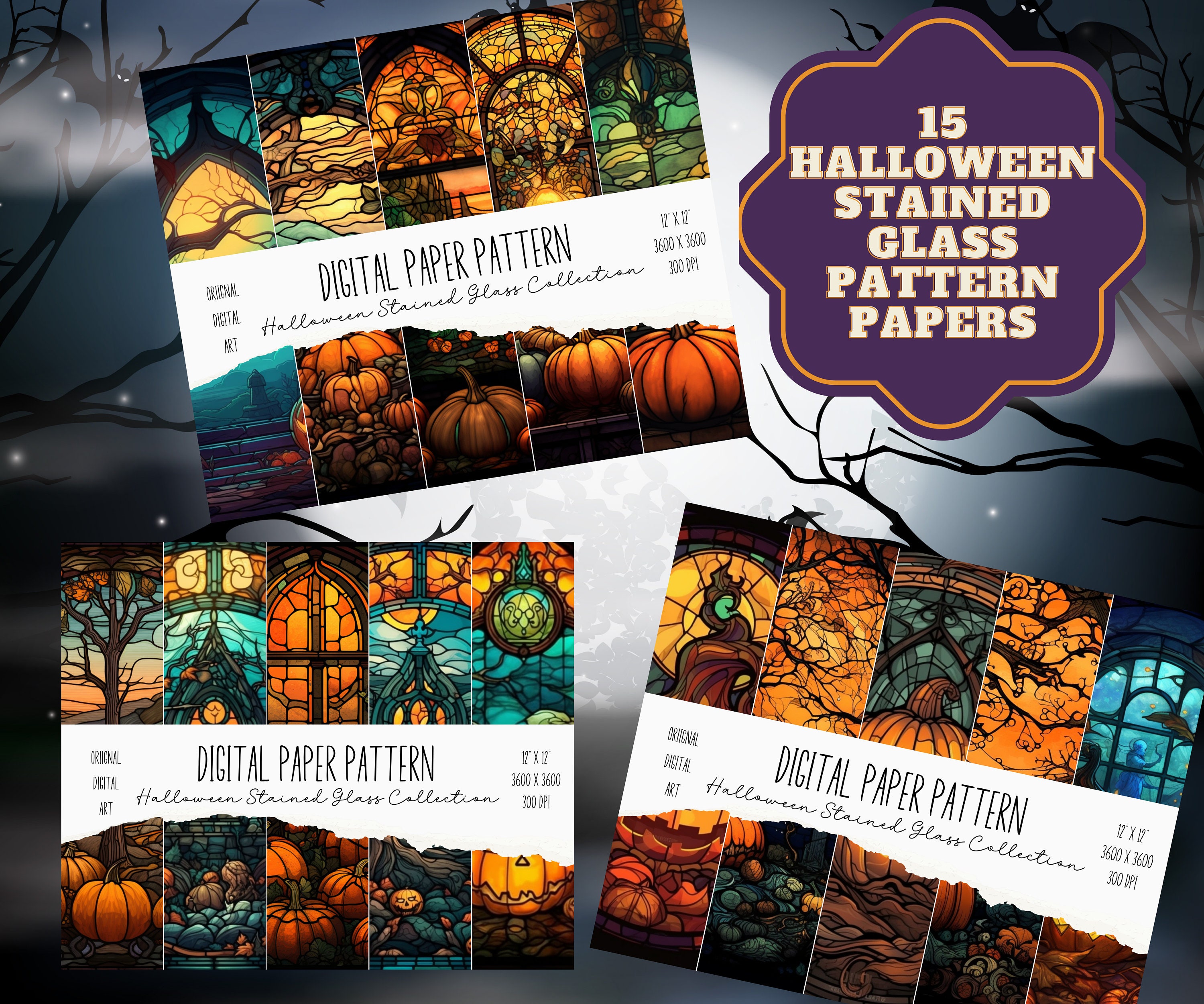 Halloween BUNDLE Digital Paper Set, 59 Halloween Pattern, Spooky ...