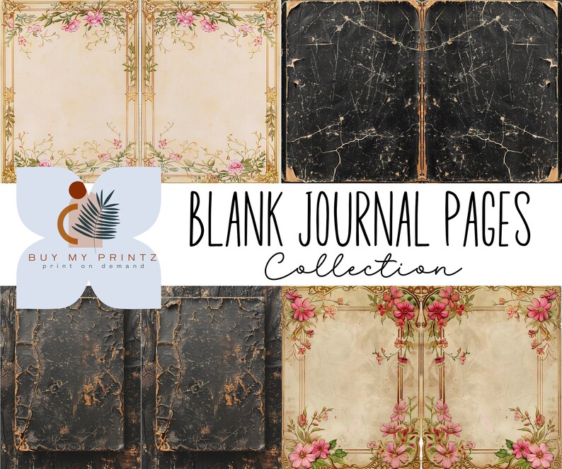 Blank Double Page Junk Journal Kit, Printable Papers, Minimal Designs ...