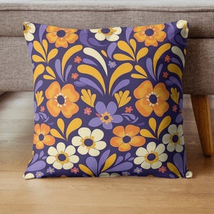 Retro 70s Wildflowers II Digital Paper Set, Retro Flowers Pattern ...