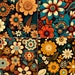 Retro 70s Wildflowers II Digital Paper Set Retro Flowers - Etsy