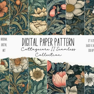 Cottagecore II Seamless Digital Paper Set, Forestcore Pattern ...