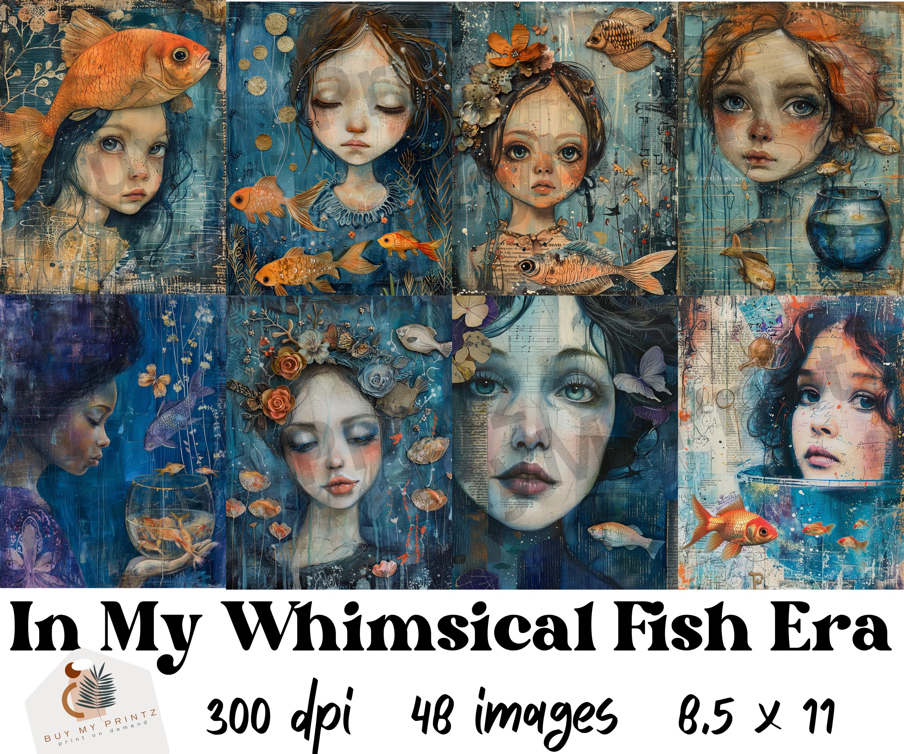In My Whimsical Fish Era Sheets, 48 PNG Graphics, Surreal Whimsy Fish ...
