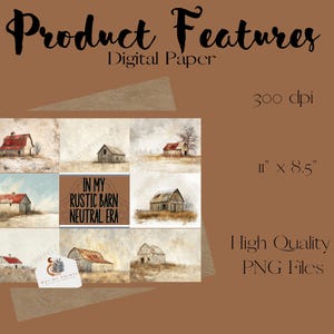 In My Rustic & Rural Neutral Farm Era Digital Backdrops, 20 Farm ...
