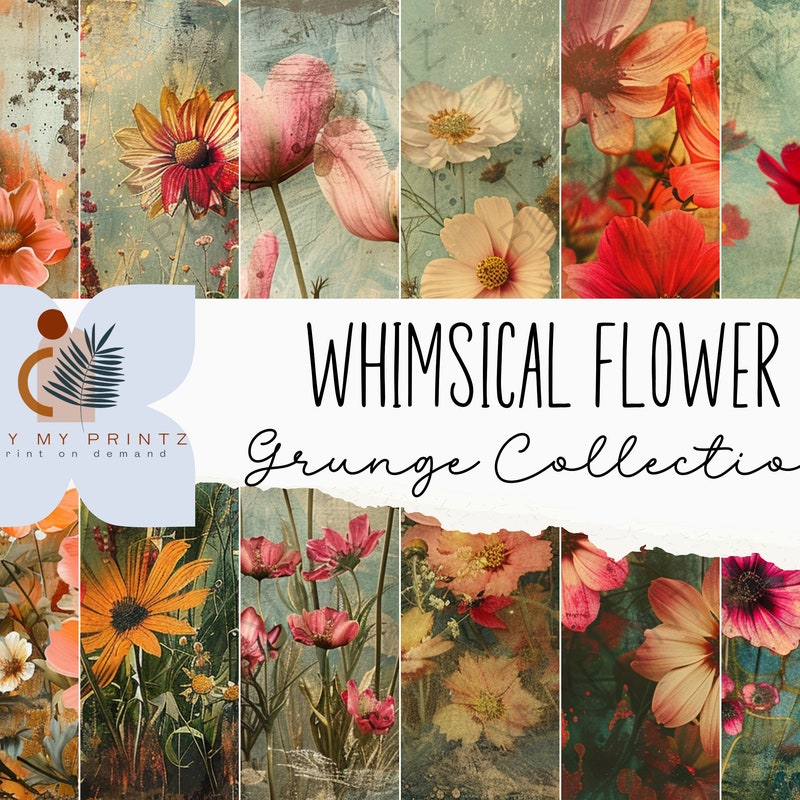 Flower Mixed Media - Etsy