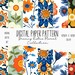 Retro Floral Digital Paper Set, Retro 70s Wildflowers Pattern, 70s ...