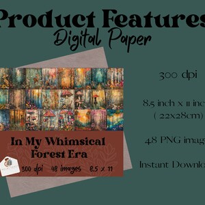 48 in My Whimsical Forest Era Digital Papers, Enchanted Forest Instant ...