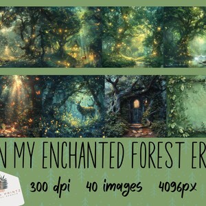 In My Enchanted Forest Era Sheets, Printable Fantasy Digital Paper ...