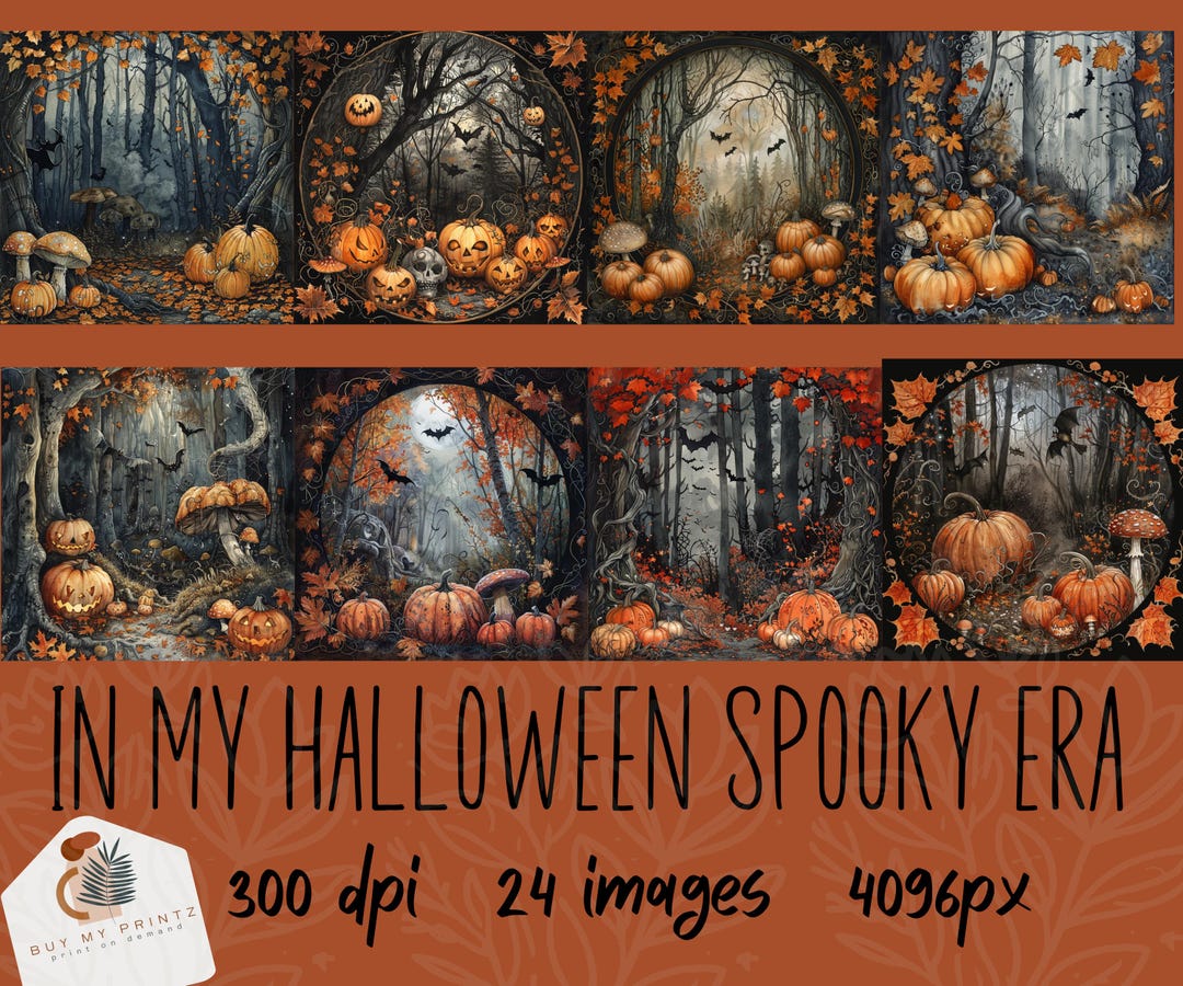 In My Halloween Spooky Era Sheets, 24 Spooky Watercolor Junk Journal ...