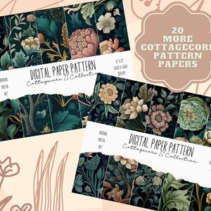 Cottagecore BUNDLE Digital Paper Set, 60 Forestcore Botanical Floral ...