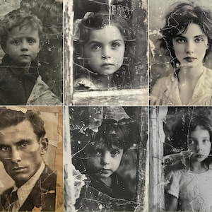 Tattered Vintage Photos, Old Damaged Pictures, 30 Artistic Distressed ...